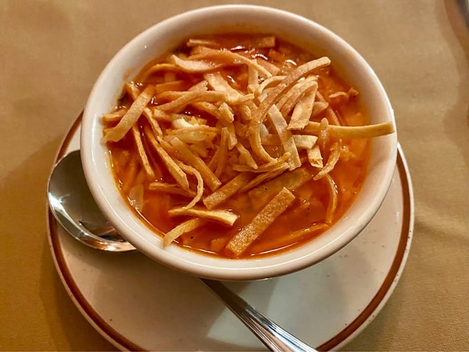 Not just soup—it's a Southwest symphony in a bowl. Those tortilla strips add the perfect textural crescendo to each spoonful.