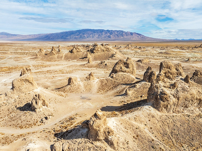 The Trona Pinnacles – nature's version of a sci-fi movie set that's hosted more alien invasions on film than actual visitors on weekdays. Gloriously otherworldly.