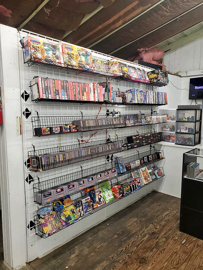 Gaming nostalgia central, where cartridges from childhoods past wait to resurrect memories of marathon Nintendo sessions and forgotten cheat codes.