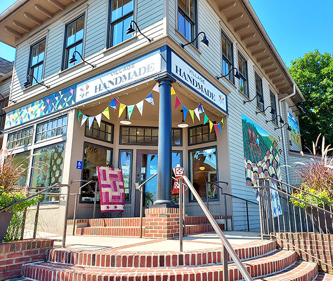 Village Handmade showcases Amish craftsmanship – where quilts and handcrafted goods represent countless hours of tradition passed through generations.