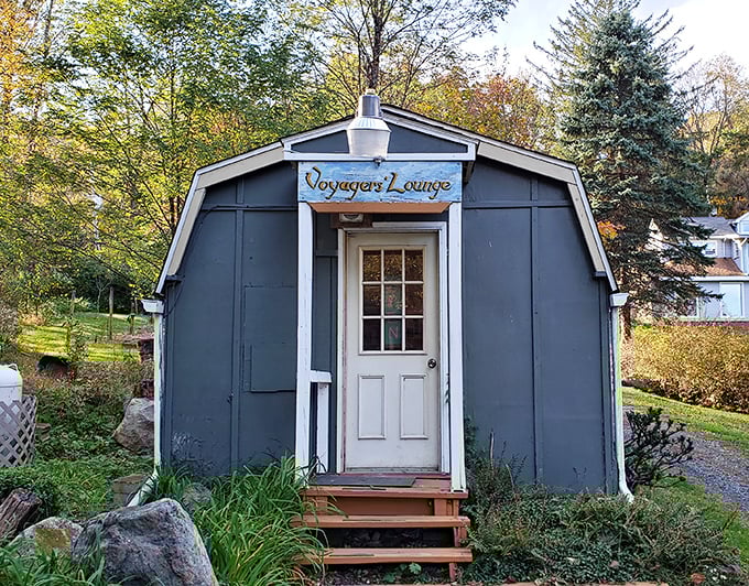 The Voyagers' Lounge proves that even mystical Celtic parks understand the importance of a good rest stop between stone circles.