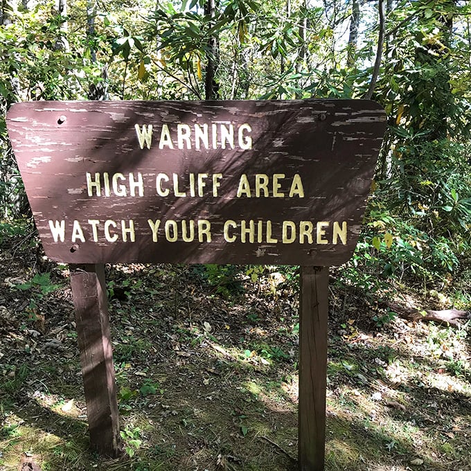 Nature's version of "proceed with caution." The best views often come with the sternest warnings – respect both.