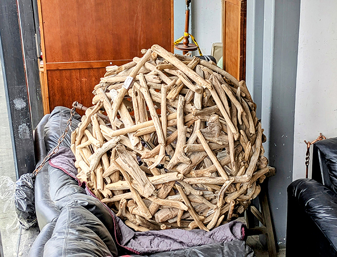 Nature meets artistry in this driftwood sphere – proof that sometimes the most eye-catching home décor comes from the most unexpected sources.