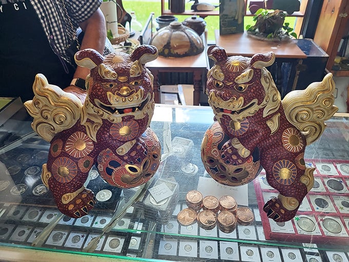 These guardian foo dogs have protected treasures for centuries. Now they're eyeing those collectible coins with fierce determination.