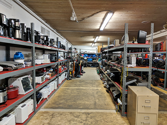 Appliance alley! Coffee makers, toasters, and gadgets galore—each promising to simplify your life without simplifying your wallet.