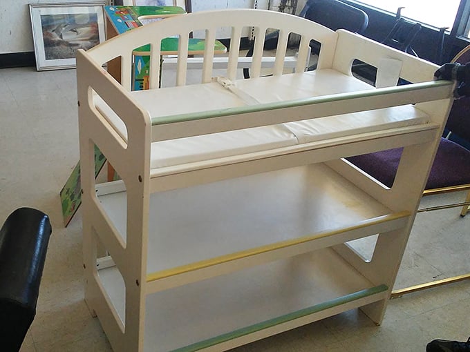 Baby furniture finds that prove nursery necessities needn't cost a fortune—this changing table looks barely used and ready for diaper duty!