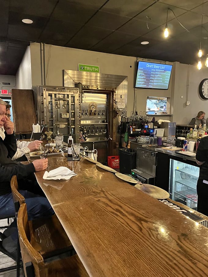 A bar that says "pull up a stool and tell me your troubles" – with a wooden countertop that's witnessed countless first dates and celebration toasts.