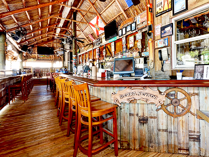 The Chickee Bar's weathered wood and nautical touches aren't manufactured charm – they're the real deal, earned one tide at a time.