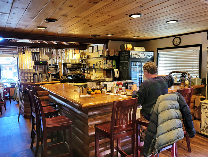 The counter seats – where solo diners become part of the Fire Sign family and coffee refills flow like conversation.