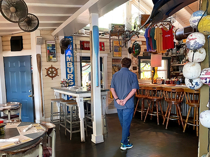 The bar area looks like it was designed by Hemingway after a particularly good day of fishing – rustic, authentic, and ready for stories.