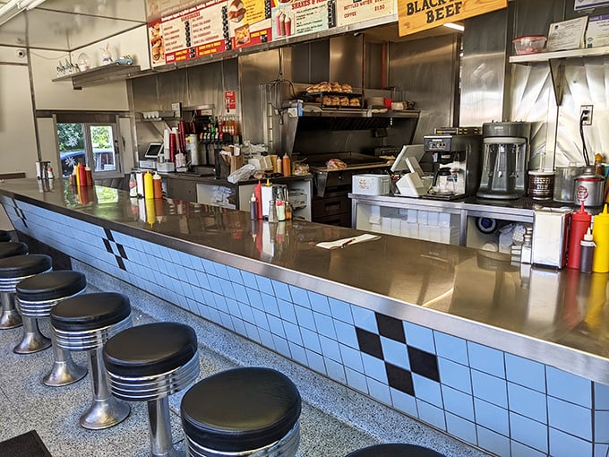 The heart of the operation, where chrome meets comfort and every order gets the attention it deserves.