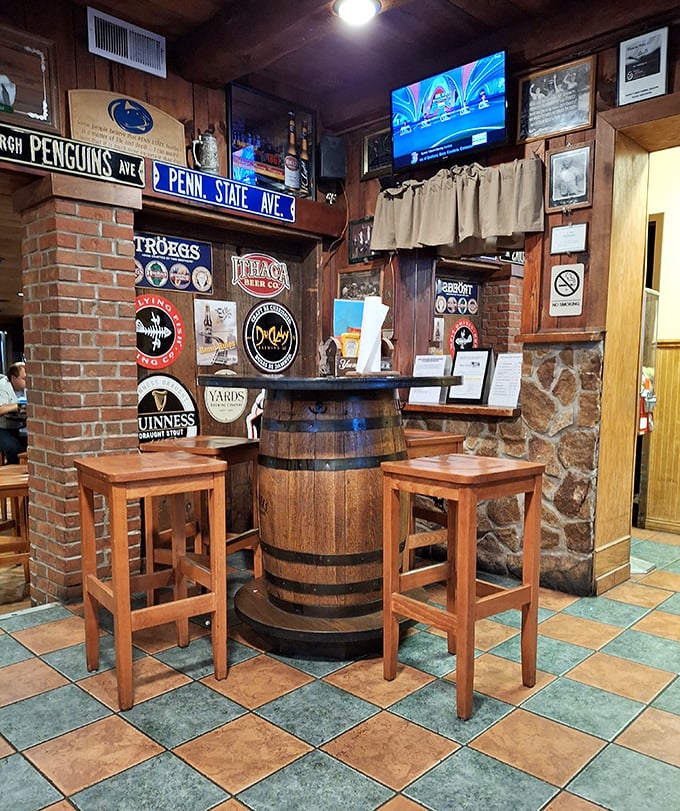 Where beer barrels become tables and Pennsylvania sports allegiances are proudly displayed—this is Keystone State dining at its finest.