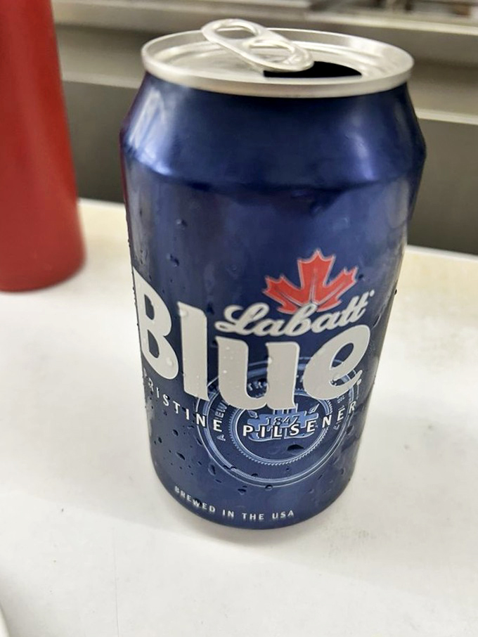 A cold Labatt Blue—the perfect companion to a couple of coneys. Some pairings are just written in the stars. 