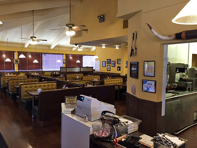 The counter view reveals the heart of Cowgirls Cafe – a well-organized operation ready to deliver breakfast magic to hungry patrons.