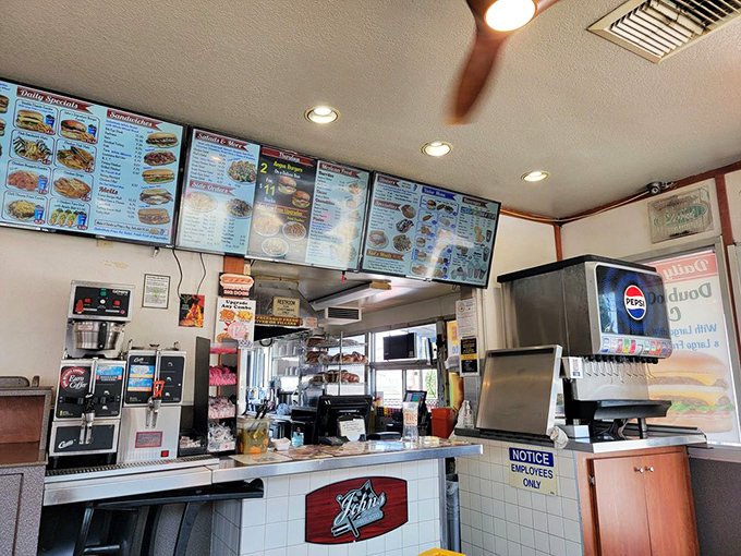 The heart of the operation where culinary magic happens right before your hungry eyes.