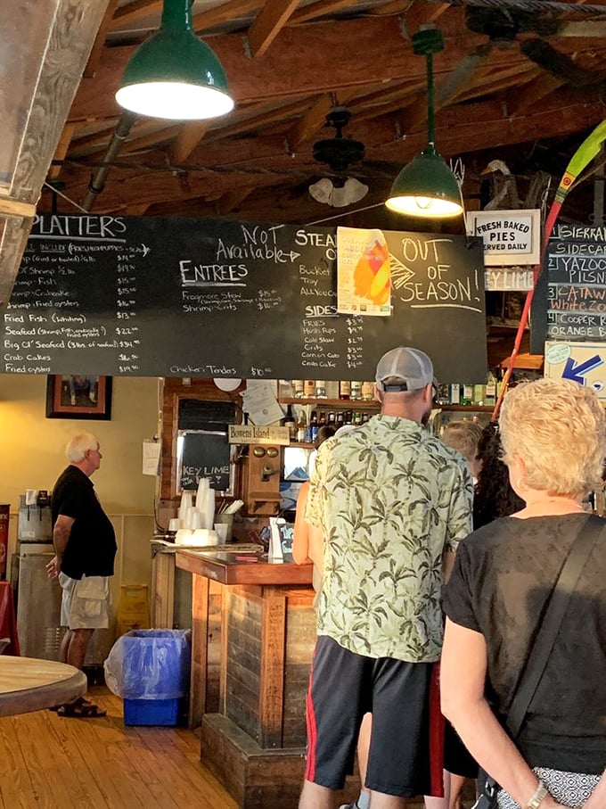 The line forms for a reason. These folks aren't waiting for average food—they're queuing for memories disguised as meals.