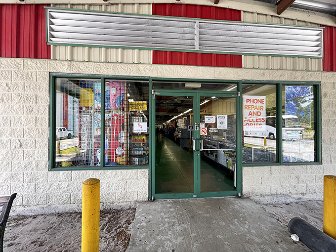 This unassuming entrance is like a wardrobe to Narnia—step through and enter a world of retail adventure.