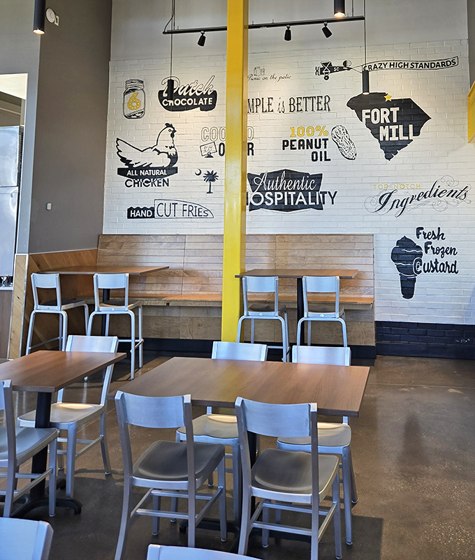 Simple is better, indeed. The restaurant's clean aesthetic and thoughtful design elements create the perfect backdrop for chicken appreciation.