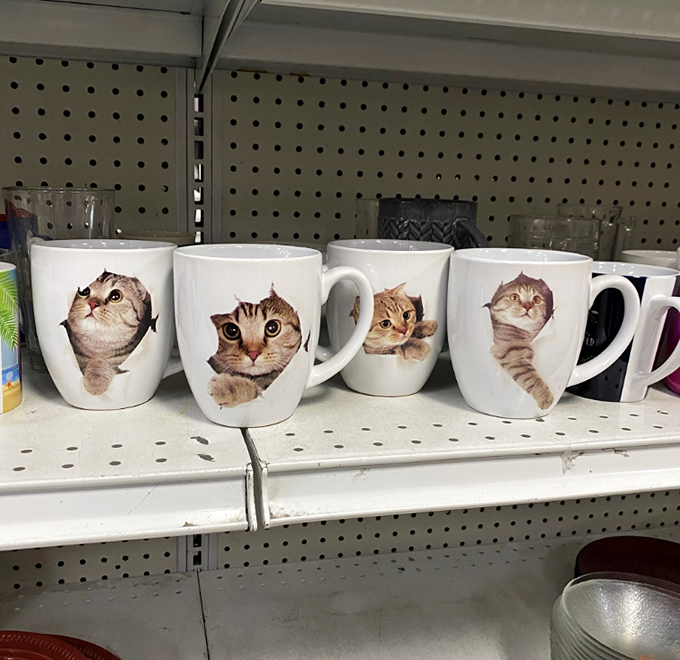 These cat mugs are the perfect vessels for morning coffee—judging you silently while simultaneously being absolutely adorable.