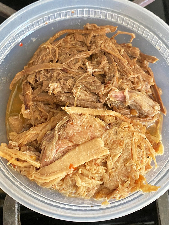 Pulled pork perfection in its purest form. Tender strands of smoky meat swimming in their own juices – this is what barbecue dreams are made of.