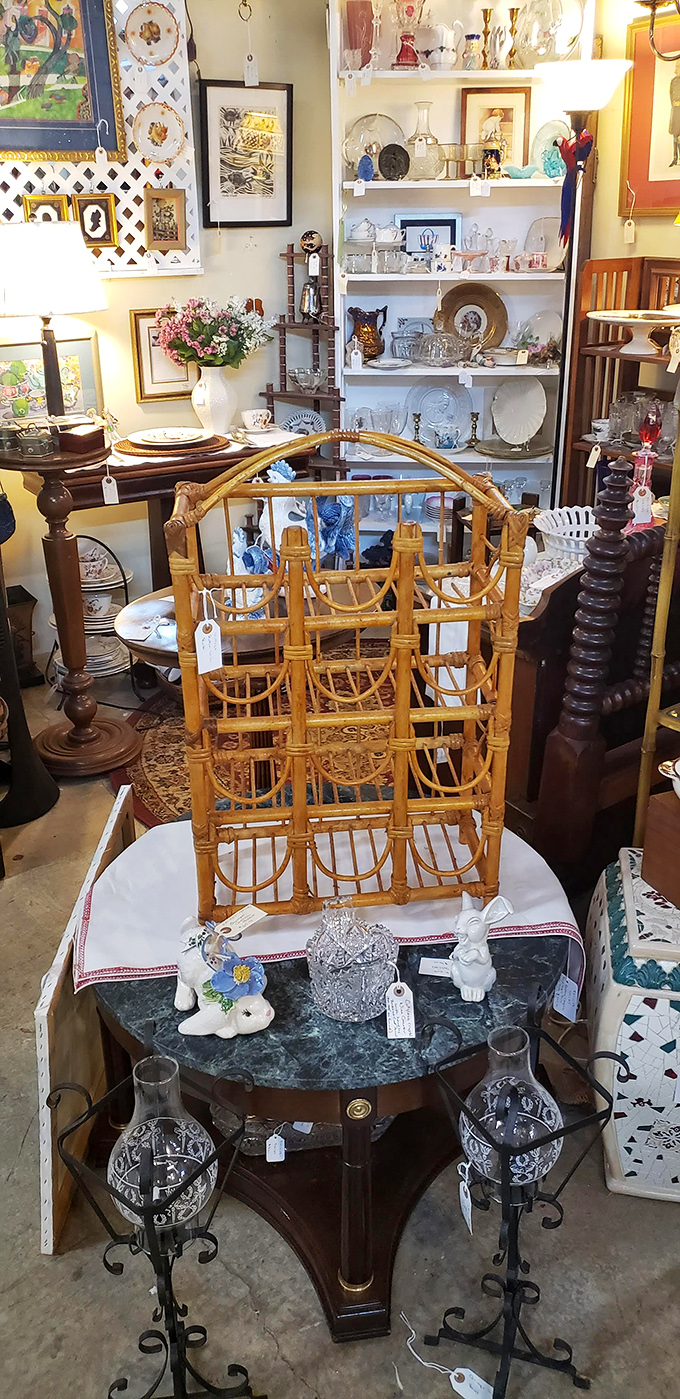 That bamboo wine rack isn't just furniture—it's 1970s sophistication reborn. Perfect for displaying your collection of bottles you're "saving for a special occasion."