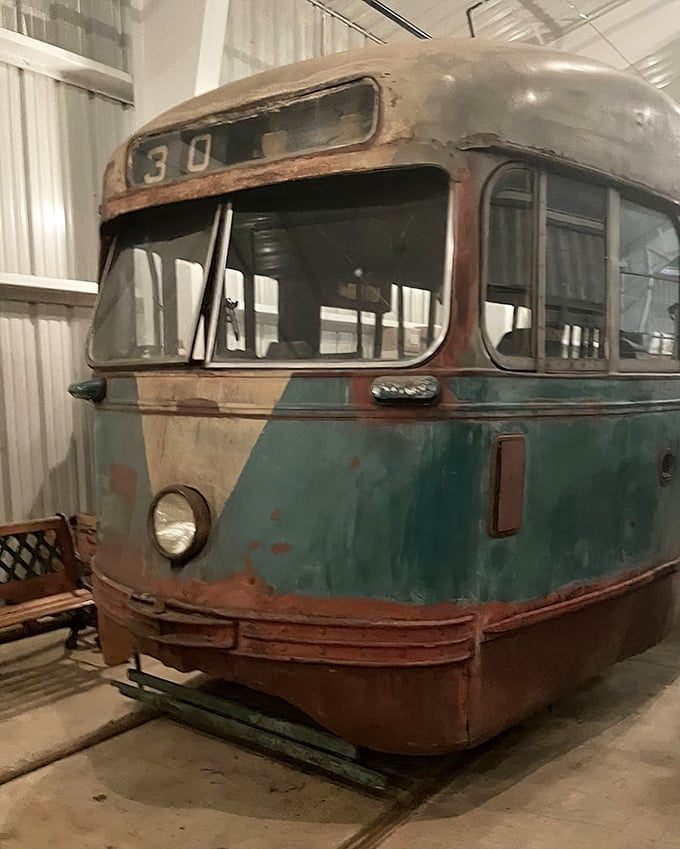 Even in retirement, this weathered Car #30 commands respect. Its patina tells stories of countless city miles and the thousands who once depended on it.