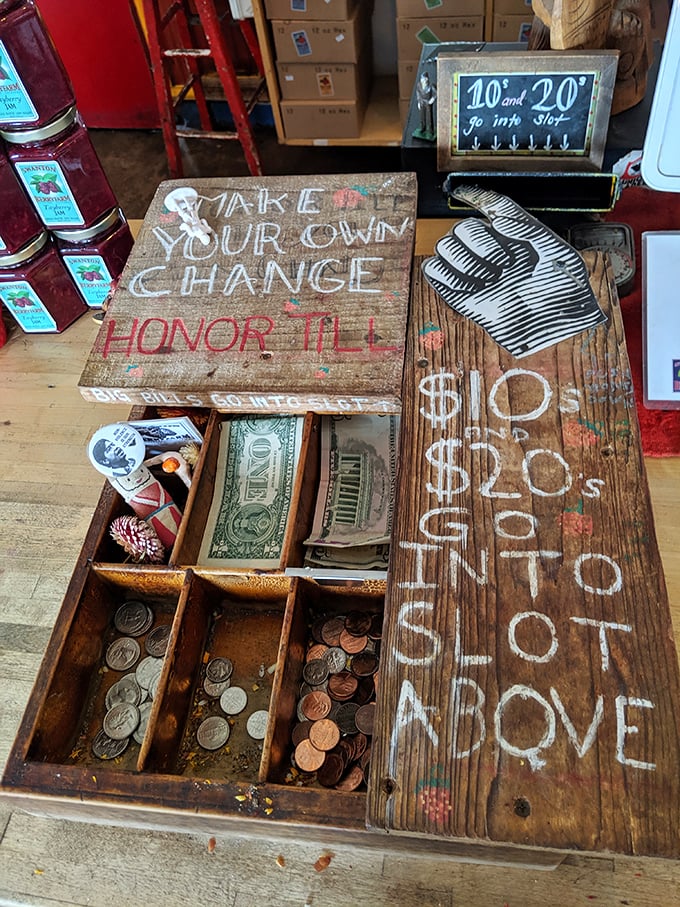 "Make your own change, honor till"—a payment system built on trust that restores your faith in humanity one transaction at a time.