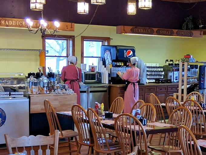 The staff in traditional Amish attire aren't just serving food – they're preserving a culinary heritage that puts modern fast food to shame.