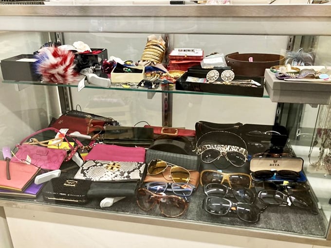 Designer eyewear and accessories displayed like museum pieces, except here you're encouraged to take them home.