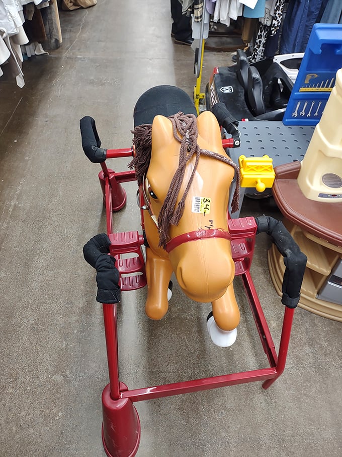 A rocking horse priced less than a carousel ride – childhood joy doesn't need to come with a designer price tag.