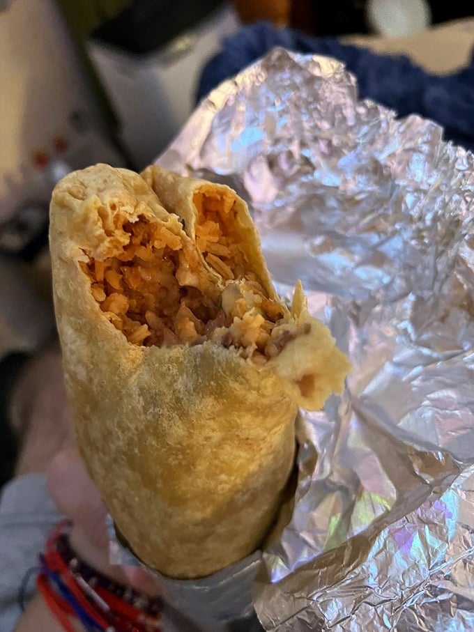 This vegetarian burrito doesn't suffer from meat FOMO—it's living its best plant-based life with zero apologies.
