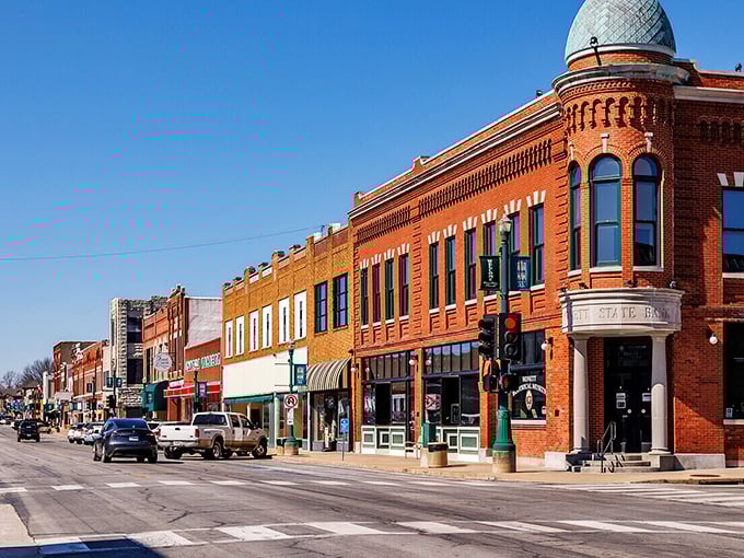 The soft morning light bathes Monett’s brick buildings, highlighting a town where working-class values and affordable living go hand in hand.