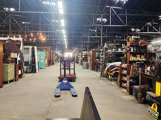 The antique hunter's yellow brick road. Each booth promising discoveries that somehow become "exactly what I've been looking for" the moment you spot them.