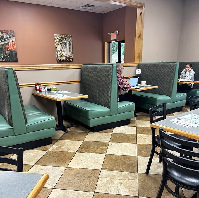Those classic green booths have probably heard more local news, family celebrations, and friendly debates than any newspaper in Butler County.