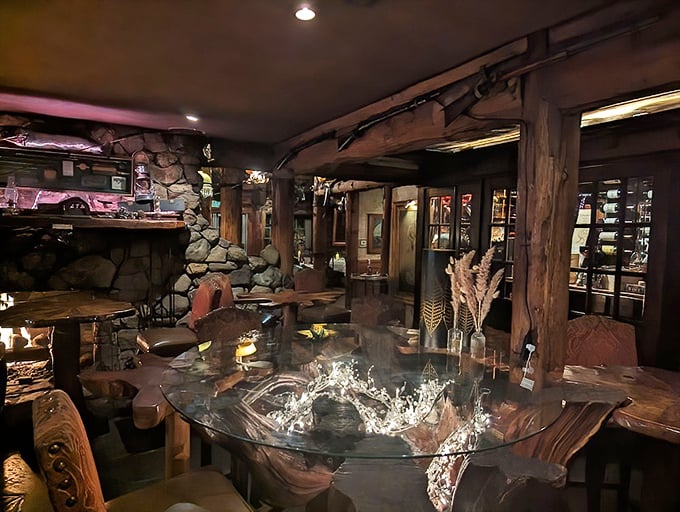 Not just a bar area—it's a liquid library where spirits and stories flow with equal abundance.