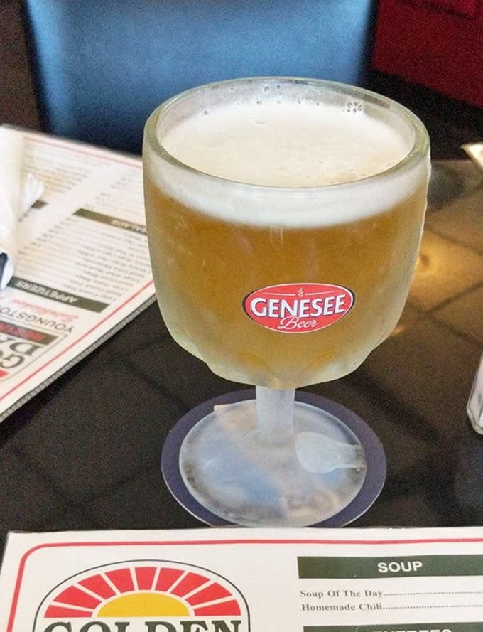 The goblet of Genesee isn't pretentious, but it is perfect—cold beer in a proper glass is one of life's simple pleasures.