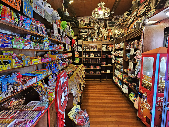 The candy corridor at Jaxson's isn't just a sugar rush—it's a time machine to when a quarter bought childhood bliss.