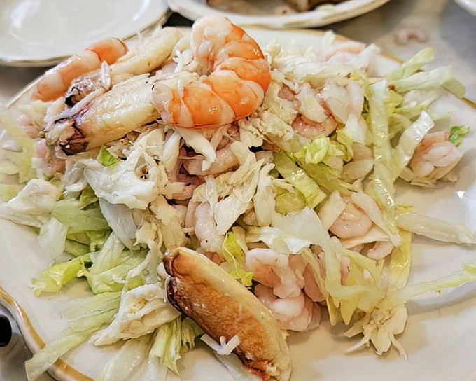 When seafood decides to mingle on one plate – it's like The Avengers, but tastier and with more mayo.