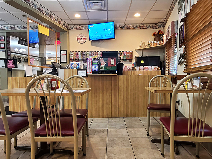 The counter area—where regulars have been solving the world's problems over coffee for decades.