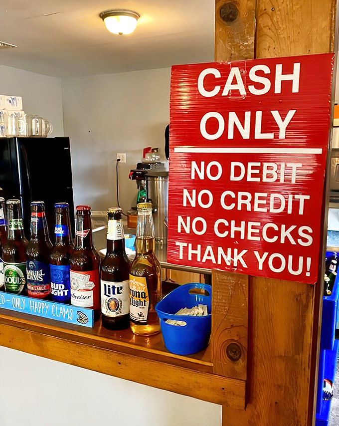 The "Cash Only" sign isn't an inconvenience—it's a time machine to when food was honest and transactions were simple.