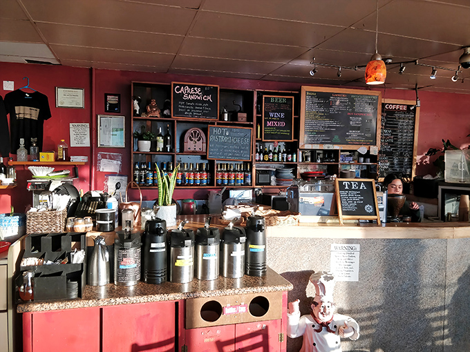 The counter tells stories of countless conversations—a wooden stage where daily specials are announced and regulars are greeted by name, not customer number.