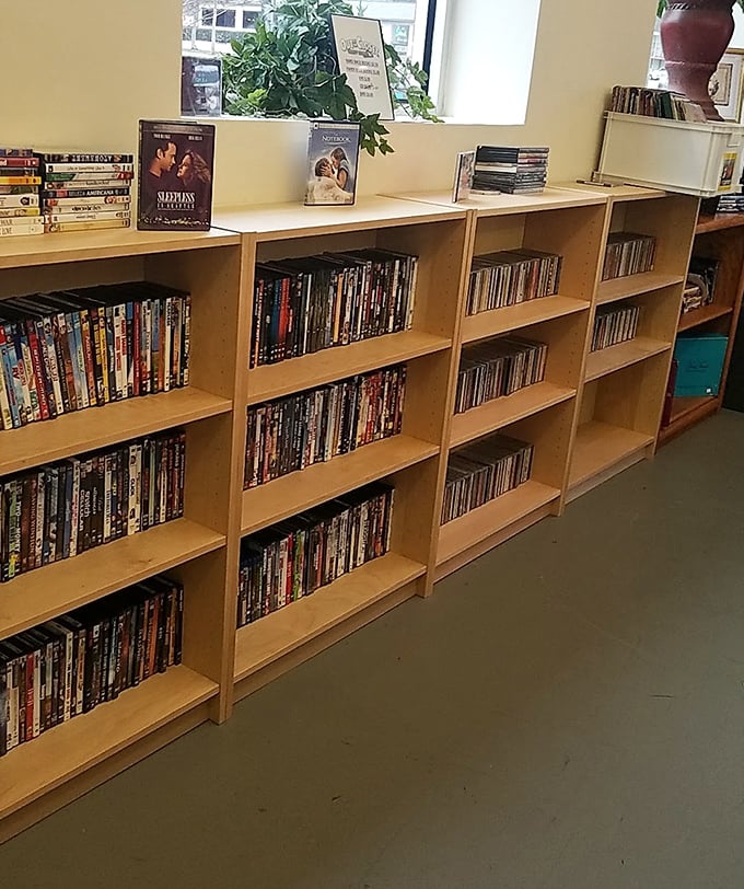 The DVD and media section – where you can build an impressive film library for less than the cost of a single movie ticket.