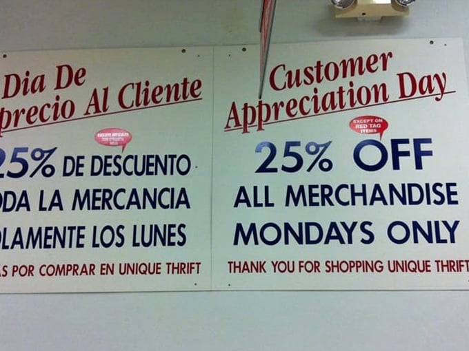 Customer Appreciation Mondays offer 25% off everything, turning already great deals into absolute steals for savvy shoppers.