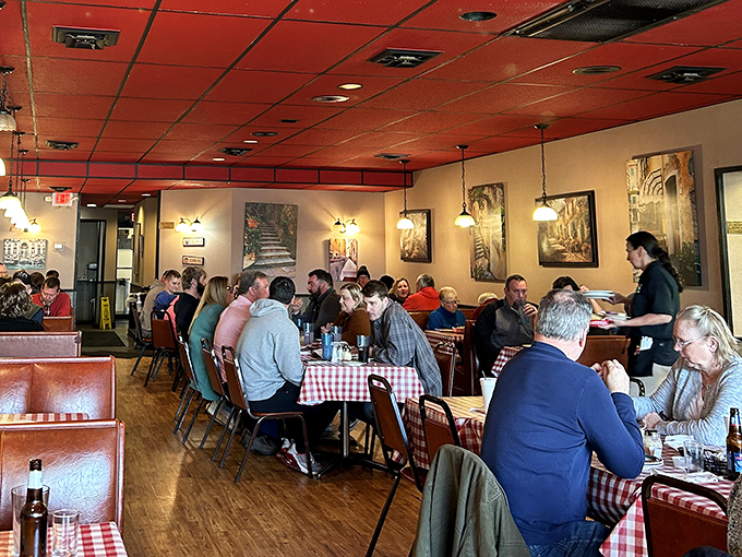 When the restaurant is this packed, you know you've stumbled onto something good – shared tables and shared traditions.