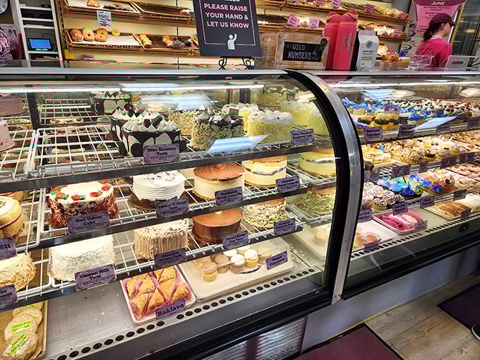 This display case isn't just filled with pastries—it's showcasing edible works of art that deserve their own gallery opening.