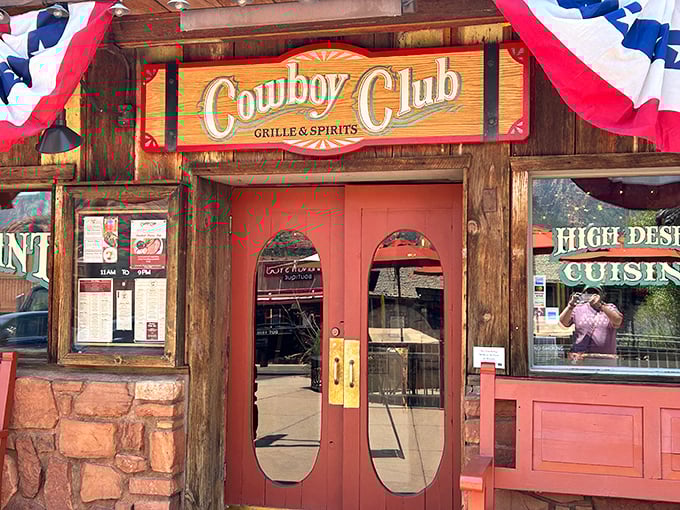 Those iconic red doors might as well have a sign saying "Abandon your diet, all ye who enter here."