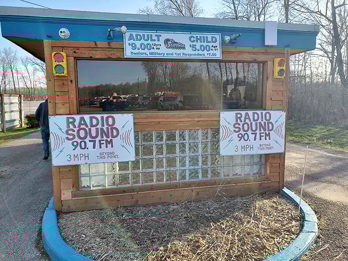 "Radio Sound 90.7FM"—the modern solution to drive-in audio that saved these theaters from technological extinction.