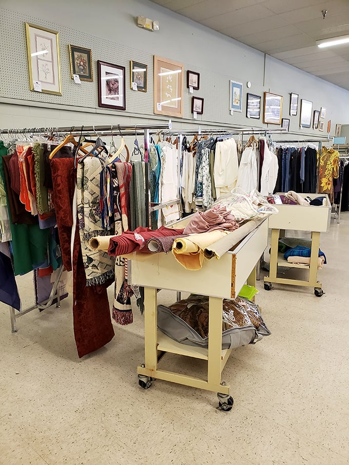 Fabric hunters can score materials for projects at a fraction of craft store prices—creative possibilities without the budget-busting commitment.