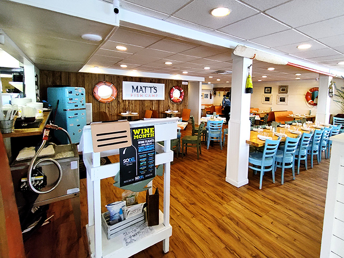 The heart of the operation—where reservations are made, takeout is gathered, and seafood dreams begin their journey to reality.