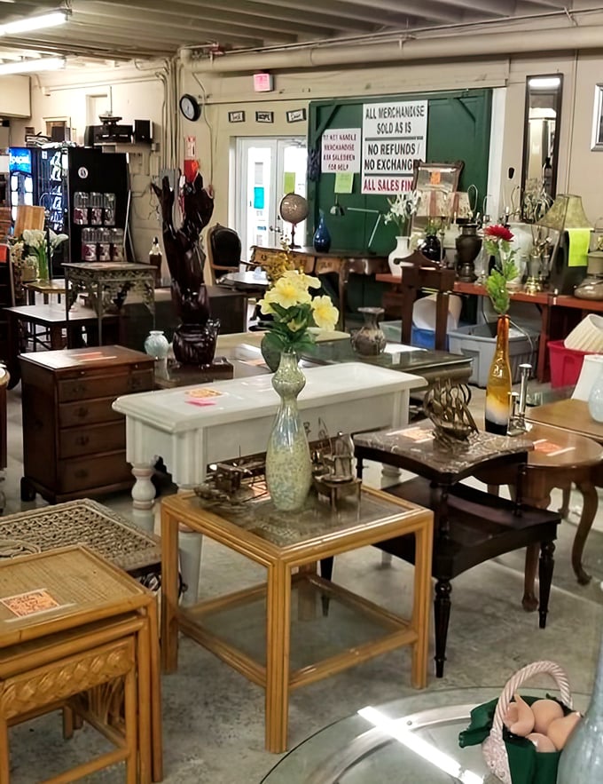 Vases and vessels galore, each waiting for their second act. Like dating in your fifties—these pieces come with history but plenty of future potential.